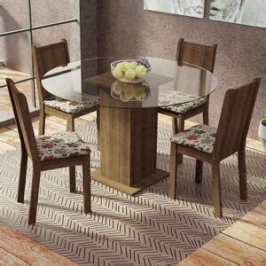 Conjunto Mesa De Jantar Redonda V Rtice Cm Nozes Cadeiras Leda
