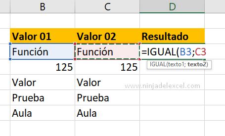 Función IGUAL en Excel Ya la conoce Ninja del Excel