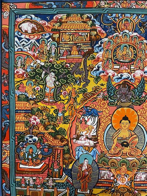 Buddhist Hand Painting Thangka Of Buddha Life Story Hand Painted