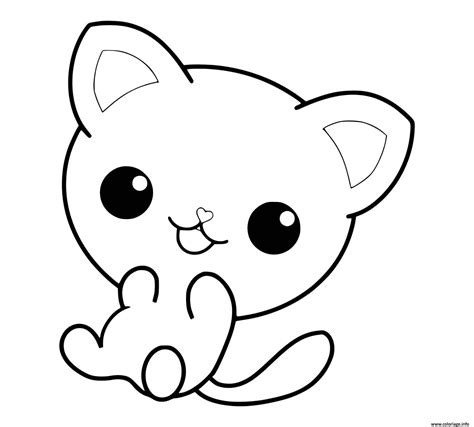 Coloriage Chat Mignon Des Yeux Adorable Dessin Chat à imprimer