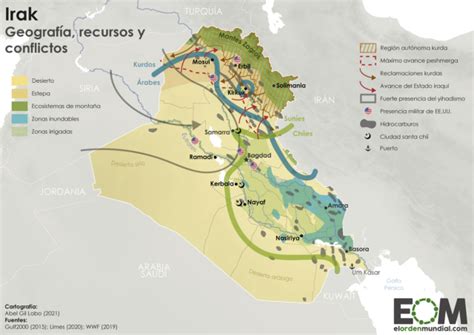 El mapa de la geopolítica de Irak Mapas de El Orden Mundial EOM