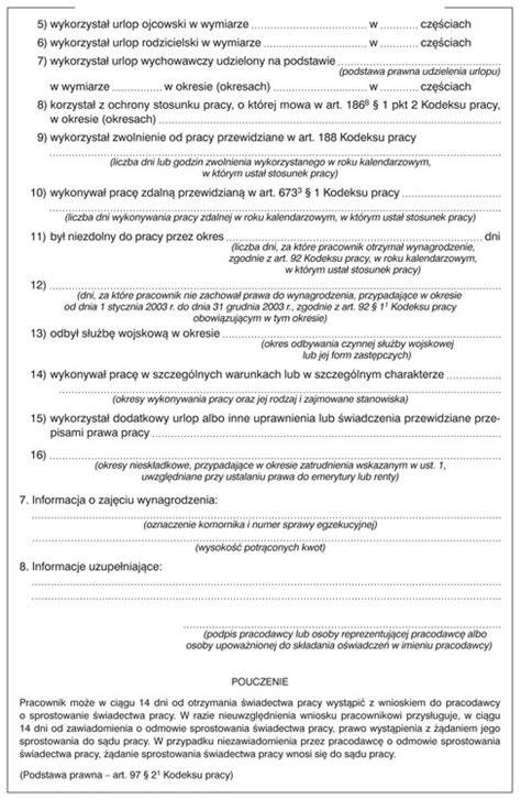 Świadectwo pracy zasady wypełniania po zmianie przepisów INFORLEX