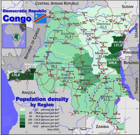 Congo Kinshasa Datos de población del país Enlaces y mapas
