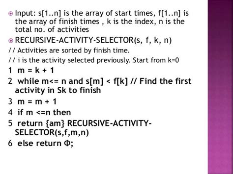 activity selection problem