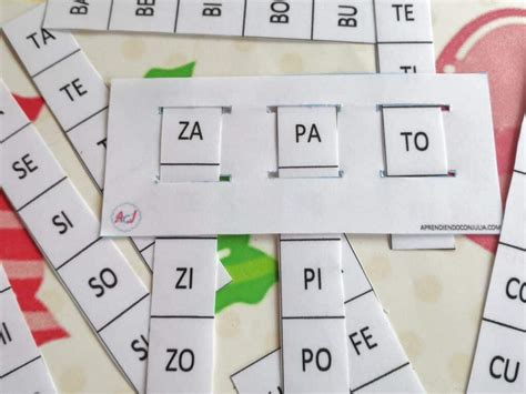 Aprender las sílabas Juego para imprimir Aprendiendo con Julia