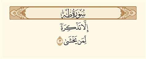 سورة طه إلا تذكرة لمن يخشى ٣ Calligraphy Arabic