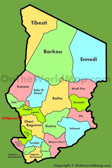 Administrative Map Of Chad Ontheworldmap