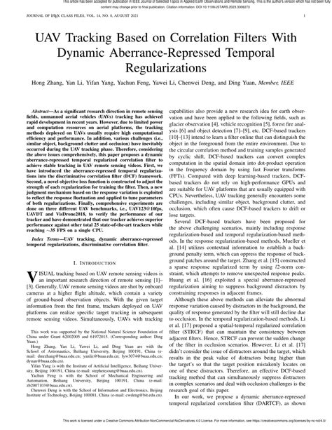 pdf uav tracking based on correlation filters with dynamic aberrance repressed temporal