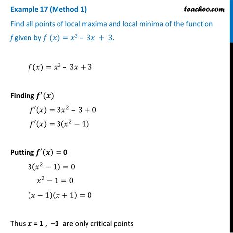 Example 17 Find All Points Of Local Maxima And Local Minima
