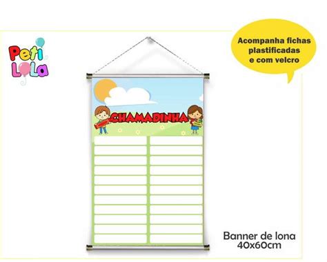 CHAMADINHA 24 NOMES Banner em lona 40x60cm Banner Nomes Decorações