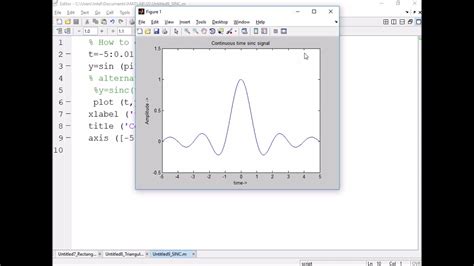 100 How To Plot Sinc Signal By Using MATLAB YouTube
