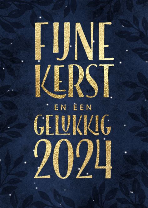 Kerstkaart Fijne Kerst Gelukkig In Goud Kaartje Go
