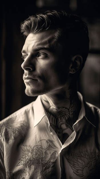 Premium Photo A Man With A Tattoo On His Neck