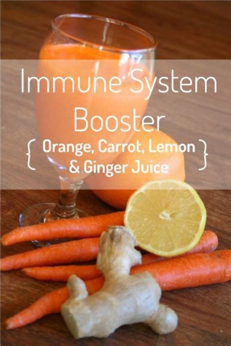 Immune System Boosting Juice Orange Carrot Lemon Ginger