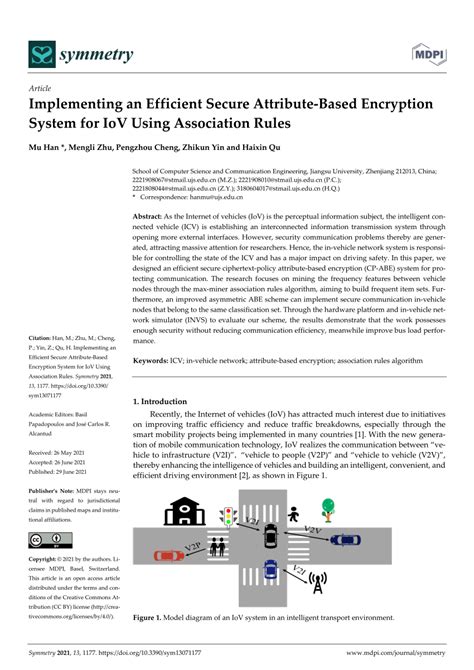 pdf implementing an efficient secure attribute based encryption system for iov using