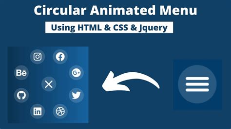how to make circular menu with html css and jquery radial menu with jquery youtube