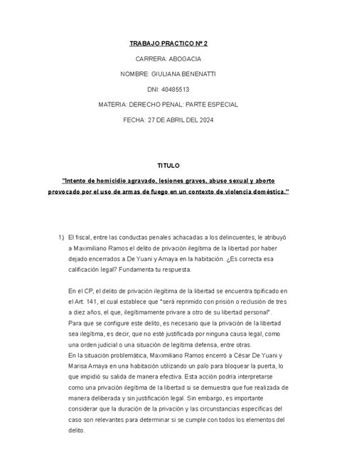 Tp N Dppe Aprobado Trabajo Practico N Carrera Abogacia