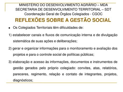 PPT MINISTÉRIO DO DESENVOLVIMENTO AGRÁRIO SECRETARIA DE