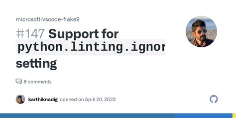 support for `python linting ignorepatterns` setting · issue 147 · microsoft vscode flake8 · github