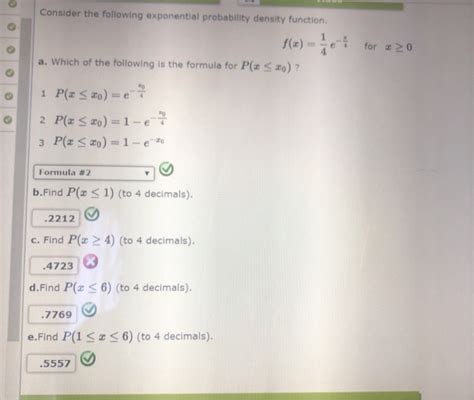 Solved Consider The Following Exponential Probability Chegg