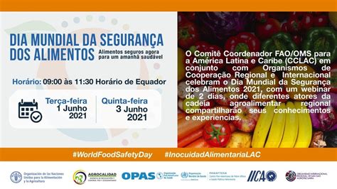 Dia Mundial da Segurança dos Alimentos na América Latina e Caribe dia