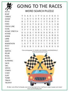 Race Word Search Puzzle Puzzles To Play