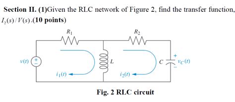 Solved Section II 1 Given The RLC Network Of Figure 2 Chegg