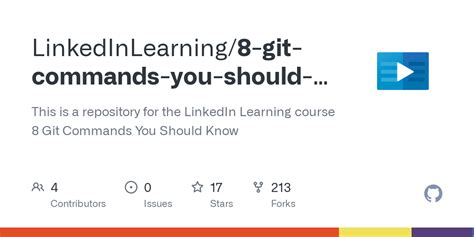 8 git commands you should know 3087083 notice at main · linkedinlearning 8 git commands you