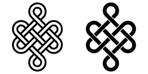 Premium Vector Mystical Knot Of Longevity And Health Feng Shui Luck