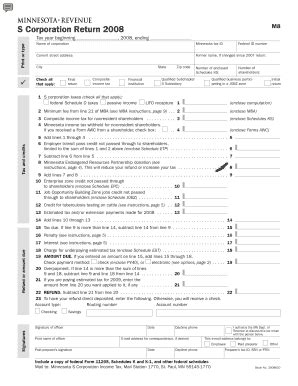 Fillable Online Revenue State Mn Mn 2008 M8 Form Fax Email Print