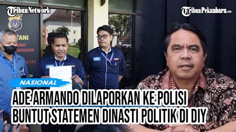 Ade Armando Dilaporkan Ke Polda DIY Buntut Pernyataan Politik Dinasti