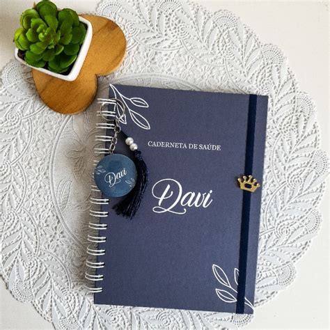 Caderneta De Vacina Personalizada Minimalista Azul Marinho Shopee Brasil