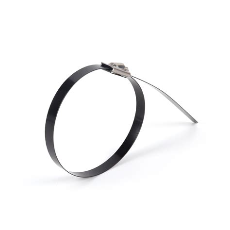 China Epoxy Coated Stainless Steel Cable Tie Ball Lock Type