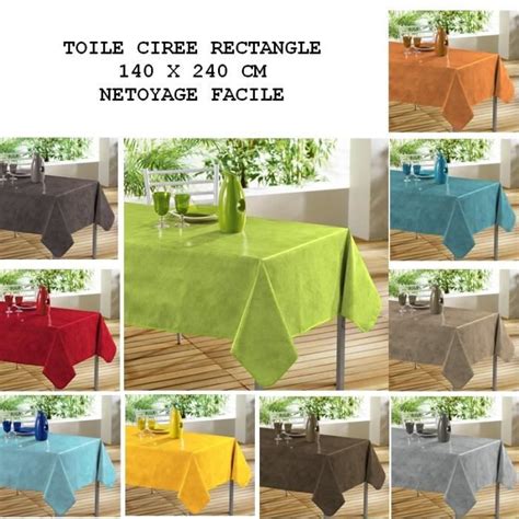 Nappe Toile cirée rectangle unie 140 x 240 Cdiscount Maison