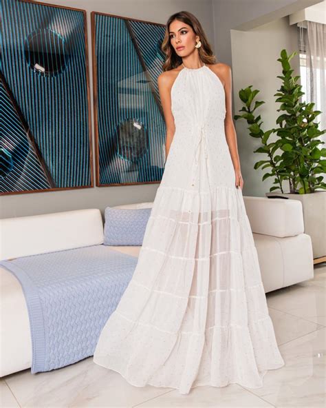 VESTIDO TELMA LONGO FRENTE UNICA E COSTA NUA CLOSET DELUXE Ref