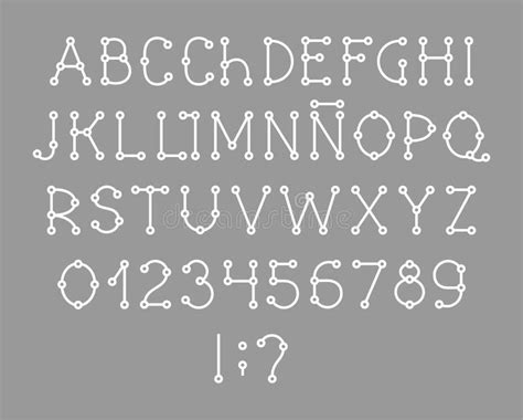 Alfabeto Español Letras Mayúsculas Un Contorno Vector Ilustración del