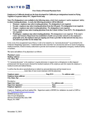 Fillable Online Free Choice Of Personal Physician Form Fax Email Print