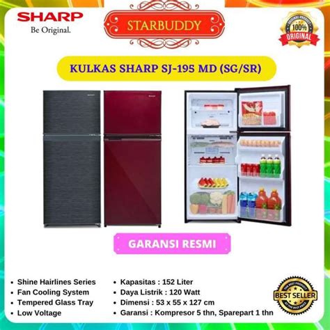 Jual Sharp Kulkas Pintu Sj Md Shine Series Jabodetabek Di Seller