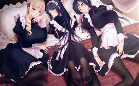 Sfondi Cosplay Anime Girls Grandi Tette Attrezzatura Della Domestica Persona Capi Di