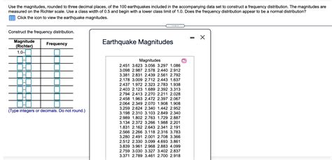 Solved Use The Magnitudes Rounded To Three Decimal Places Chegg