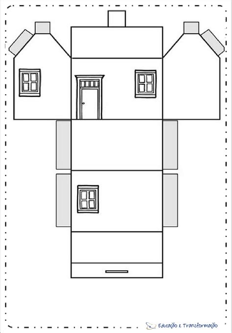 Molde De Casa Casa Para Maquete Casa De Papelao