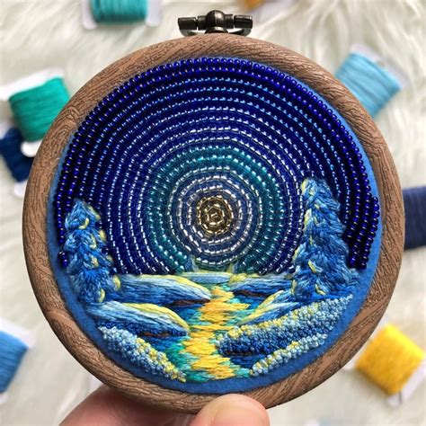 Bead Embroidery Designs Capture The Shimmering Colors In The Sky