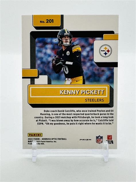 2022 Panini Donruss Optic Kenny Pickett Purple Shock Prizm Rated Rookie
