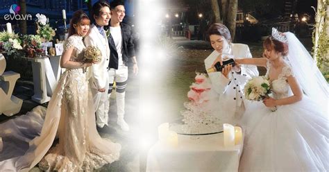 Cô dâu Khởi My liên tục thay 2 chiếc váy xa hoa trong đám cưới đẹp như