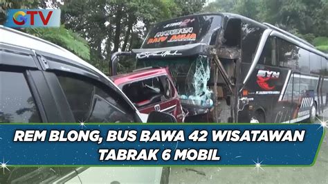 Rem Blong Bus Bawa 42 Wisatawan Tabrak 6 Mobil Di Sitinjau Lauik