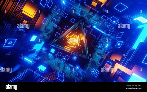 D Render Abstract Technology Big Data Background Concept Motion Of