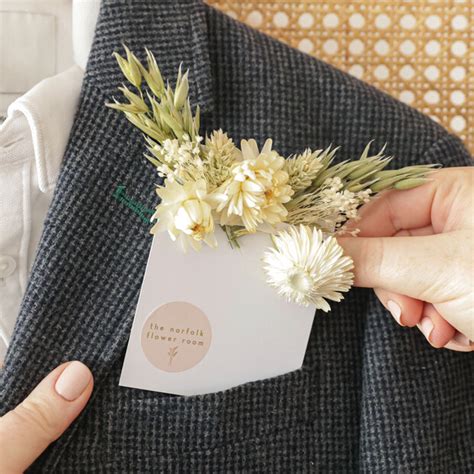 Natural Dried Flower Pocket Buttonhole Lisa Angel