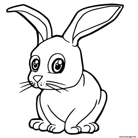Coloriage Lapin Trop Mignon Dessin Lapin à imprimer