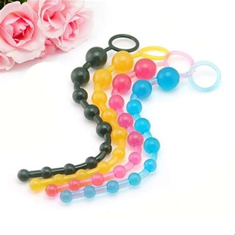 New Portable Colorful Anal Butt Beads Silicone Jelly Plug Pull Chain Sex Toy Masturbator For Men