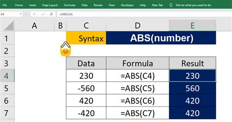 how to use the abs function in excel edutaxtuber